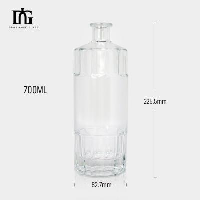 China Screen Printing Hot Stamping Painting 700ml Liquor Bottle for Whisky Champagne Vodka for sale