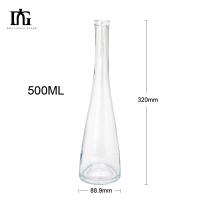 China 500ml Transparent Glass Bottle with Fine White Material and Silk Mouth Glass Material for sale