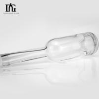 China Glass Wine Bottle High Flint Spirit 100ml Round Shaped Lone Neck Empty with Cork Custom Made for sale