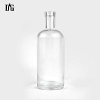 China 375ml 500ml 750ml 1000ml Glass Vodka Spirit Gin Bottle with Engraved Surface Handling for sale