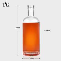 China 375ml 500ml 750ml 1000ml Glass Vodka Spirit Gin Bottle with Engraved Surface Handling for sale