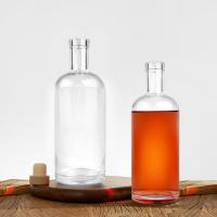 China 375ml 500ml 750ml 1000ml Glass Vodka Spirit Gin Bottle with Engraved Surface Handling for sale