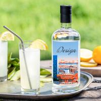 China 375ml 500ml 750ml 1000ml Glass Vodka Spirit Gin Bottle with Engraved Surface Handling for sale