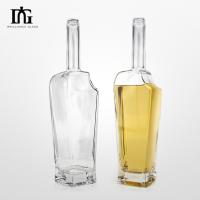 China Collar and Base Material Glass Special Art Design Glass Wine Bottle with Gap 500ml 700ml 750ml for sale