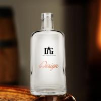 China Customized Logo 700ml Square Glass Bottle Ideal for Whisky Brandy Gin Vodka and More for sale