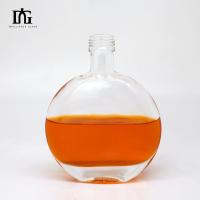 China Custom Glass Collar Flat Round Square Wine Bottle with Cork and Screw Cap 250ml 500ml for sale