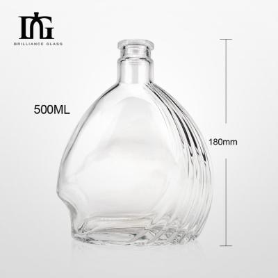 China 500ml Flint Glass Bottle for Liquor Customized Design and CORK Sealing Type for sale