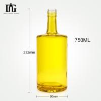 China Round Clear/Frost Thick Bottom Wine Glass Bottle with Cork Collar Material Glass Vodka for sale