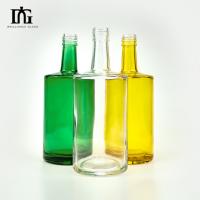 China Round Clear/Frost Thick Bottom Wine Glass Bottle with Cork Collar Material Glass Vodka for sale