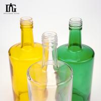 China Round Clear/Frost Thick Bottom Wine Glass Bottle with Cork Collar Material Glass Vodka for sale
