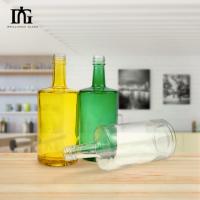 China Round Clear/Frost Thick Bottom Wine Glass Bottle with Cork Collar Material Glass Vodka for sale