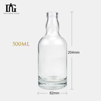 China 375 ml 500 ml Short Whiskey Crystal Glass Bottle with Hot Stamping and Electroplating for sale