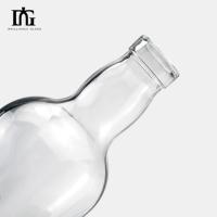 China 375 ml 500 ml Short Whiskey Crystal Glass Bottle with Hot Stamping and Electroplating for sale