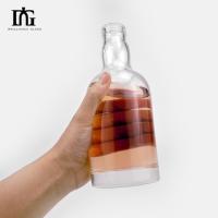 China 375 ml 500 ml Short Whiskey Crystal Glass Bottle with Hot Stamping and Electroplating for sale