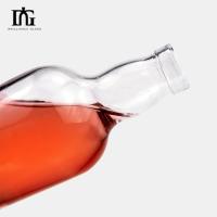 China 375 ml 500 ml Short Whiskey Crystal Glass Bottle with Hot Stamping and Electroplating for sale