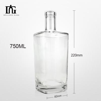 China 500ml/750ml Glass Bottle for Spirits Base Material Glass Screen Printing Hot Stamping for sale