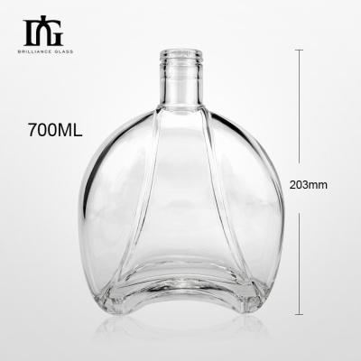China Empty Glass Bottle for Liquor Spirits 700Ml Sealing Type CORK Sample Provided Freely for sale