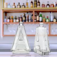 China 500ml Clear A-Shaped Glass Bottle Acceptable Customer's Logo Nordic Wine Bottle with Cork for sale