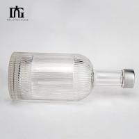 China Custom Design Logo 330Ml Glass Vodka Spirit Bottle with Screw Cap and Collar Material for sale