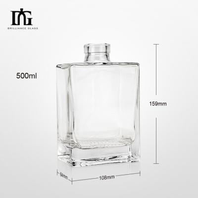 China Engraved Logo 50000ml Glass Bottle for Spirit Gin Liquor Whisky Rum Tequila Vodka for sale