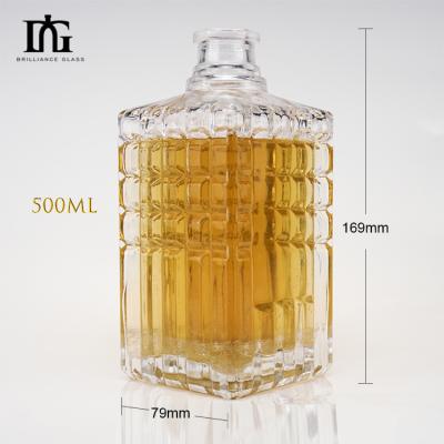 China Glass Tea Bottle 500ml Base Material Glass for Vodka Tequila Rum Liquor Spirit Whisky for sale