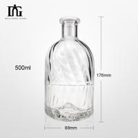China 250ml/500ml/700ml/750ml Capacity Engraving Surface Handling Glass Bottle for Whisky Vodka for sale