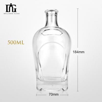 China 500Ml 700Ml 750Ml Clear Empty Vodka Liquor Gin Rum Tequila Whiskey Whisky Glass Bottle With Cork for sale