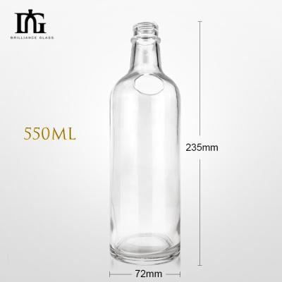 China 500ml 700ml 750ml Glass Bottle for Vodka Whisky Gin Spirit Cap Type Cork Screw Both for sale