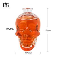 China Collar Material Glass 500ml 750ml Glass Gin Bottle for Liquor Vodka Glass Wine Bottle for sale
