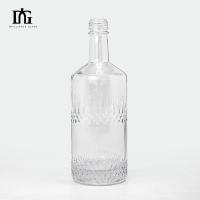 China 750ml Glass Beverage Bottle Glass Bottle for Dark Rum Logo Acceptable Customer's Logo for sale