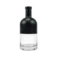 China 750ml Custom Matte Black Glass Wine Bottle Ideal for Champagne and Red Wine Packaging for sale