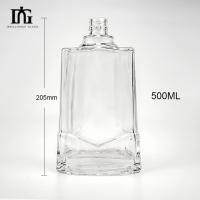 China 250ml/500ml/700ml/750ml Square Whisky Liquor Bottle With Cork Heavy Glass Thickness Bottom for sale