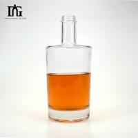 China Custom Package 700ml Round Glass Bottle for Transparent Whiskey Glass 750ml 1000ml 1L for sale