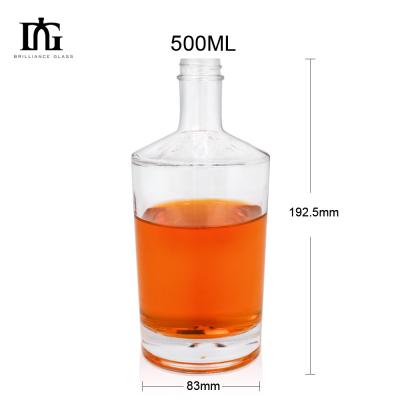 China 700ml Custom Glass Bottle for Whiskey Bourbon Gin Liquor Base Material Glass for sale