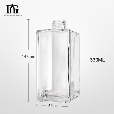 China 330ml Heat Transfer Printing Glass Bottle for Customization of Liquors and Beverages for sale