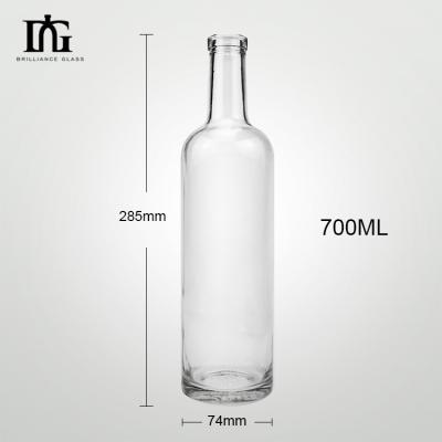 China OEM/ODM Acceptable 700ml Glass Spirits Liquor Bottles Clear 500ml 750ml Whisky Bottle for sale