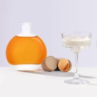 China Engraved 500ml Glass Bottle for End Rum Gin and Brandy Spirits in Unique Shape for sale