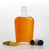 China 750ml/1000ml Glass Bottle for Spirits Whisky Rum Gin Tequila Brandy Engraved Cork Stopper for sale