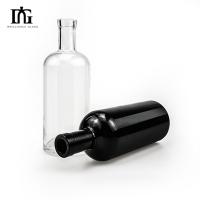 China Competitive 750ml 700ml 500ml Clear Whiskey Vodka Bottle with Customized Black Painting for sale