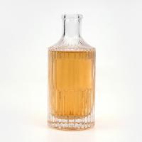 China 750ml Flat Whiskey Liquor Bottle Glass Vodka Alcohol Spirits Bottle For Bar Wedding for sale