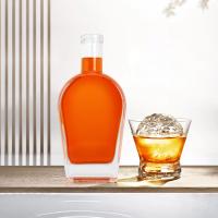 China Whisky Liquor Gin Rum Vodka Glass Bottle with Glass Cork 450ml 700ml 750ml Collar Material for sale