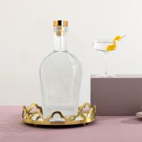 China Whisky Liquor Gin Rum Vodka Glass Bottle with Glass Cork 450ml 700ml 750ml Collar Material for sale