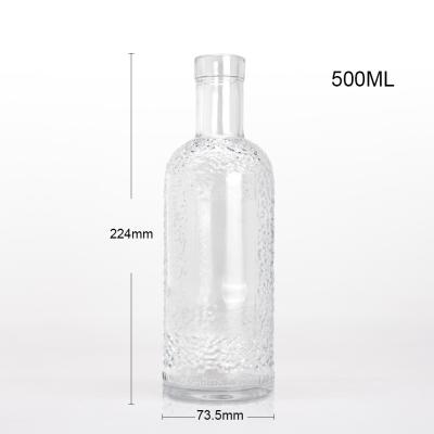 China Acid Etch Surface Handling Glass Bottle for Beverages 750ml Capacity and Transparent for sale
