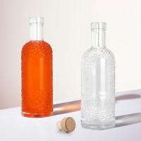 China Acid Etch Surface Handling Glass Bottle for Beverages 750ml Capacity and Transparent for sale