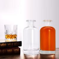 China Classic Shape Flint Brandy Spirits Empty White Liquor Glass Bottle 500ml 700ml Super for sale