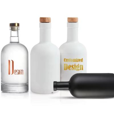 China 500ml Empty Round Bottle for Vodka Whisky Gin Tequila Brandy Rum Base Material Glass for sale