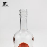 China 500ml Clear Flint Round Fruit Wine Glass Bottle with Screw Cap and Heat Transfer Printing for sale