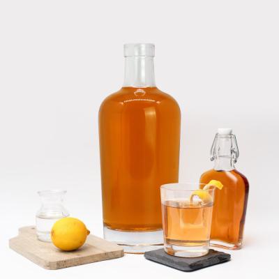 China 250ml/350ml/500ml/550ml/650ml/700ml/750ml Square Shape Decal Crafts Gin Bottle Glass for sale