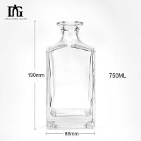 China Glass Collar Engraving Whisky Vodka Brandy Gin Bottle 50ml 350ml 500ml 700ml 750ml for sale