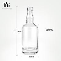 China Gold Stamp Printing Handling Special Glass Drinking Bottle for Sample 350ml 500ml 750ml for sale
